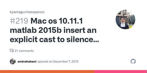 mac os 10 11 1 matlab 2015b insert an explicit cast to silence this