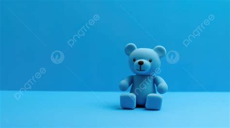 파란색 배경에 앉아 파란색 장난감 곰의 최소한의 개념적 장난감 사업 3d 렌더링 테디 베어 털 테디 배경 일러스트 및 사진 무료 다운로드 Pngtree