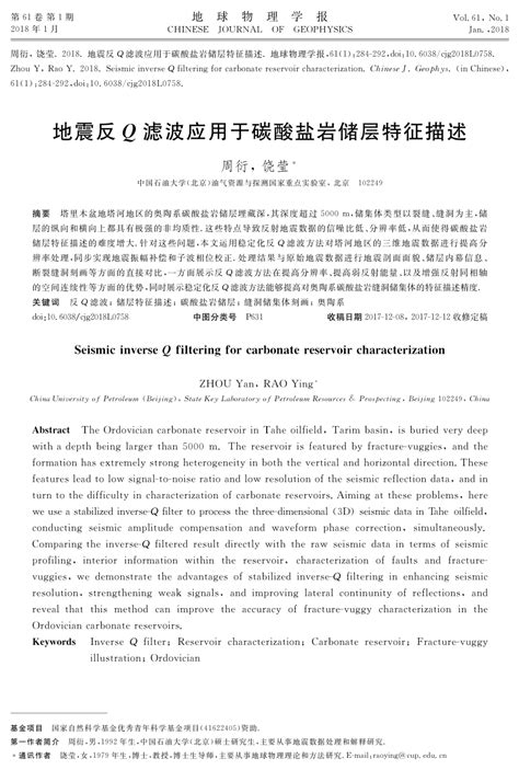 Pdf Seismic Inverse Q Filtering For Carbonate Reservoir
