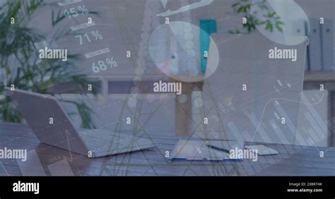 Image Of Statistical Data Processing Over Equipments On Office Desk