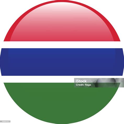 감비아 국기입니다 버튼 플래그 아이콘입니다 표준 색상 원 아이콘 플래그입니다 3d 일러스트레이션입니다 컴퓨터 일러스트레이션 디지털 일러스트레이션 벡터 일러스트 레이 션입니다