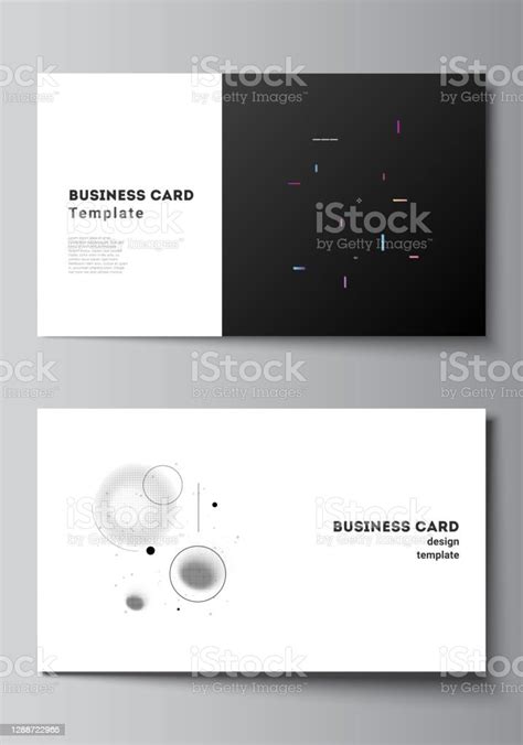 두 개의 창의적인 명함 디자인 템플릿 수평 템플릿 벡터 디자인의 벡터 레이아웃 기술 과학 미래 배경 공간 디자인 천문학 개념 0