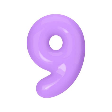 Premium Vector Numeral 9 Violet Plastic Balloon Number Nine Isolated On White Background 3d