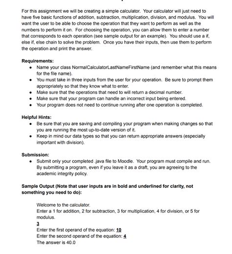 Solved For This Assignment We Will Be Creating A Simple Chegg