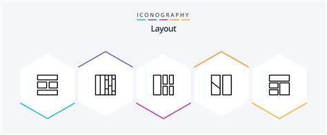 Layout 25 Line Icon Pack Including Layout Frame Interface Collage