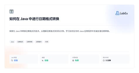 如何在 Java 中进行日期格式转换 Labex