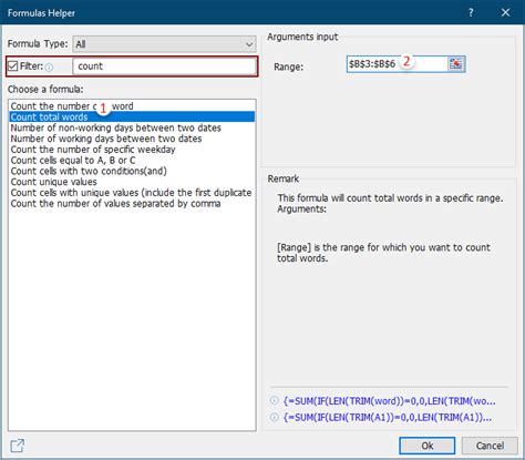 Quickly Count The Number Of Words In A Cell Or A Range In Excel