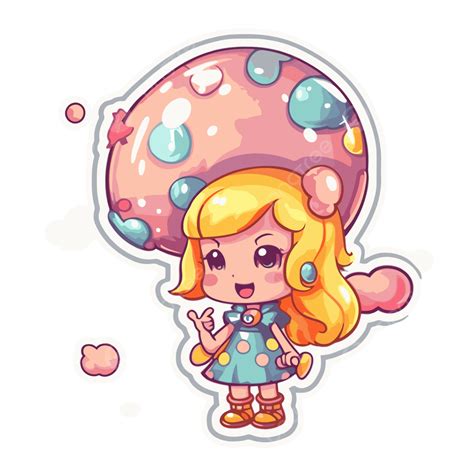 무료 스티커 소녀 사탕 버섯 귀여운 클립 아트 벡터 고립 된 만화 투명 종이와 스티커 디자인 상표 Png 일러스트 및 벡터 에 대한 무료 다운로드 Pngtree
