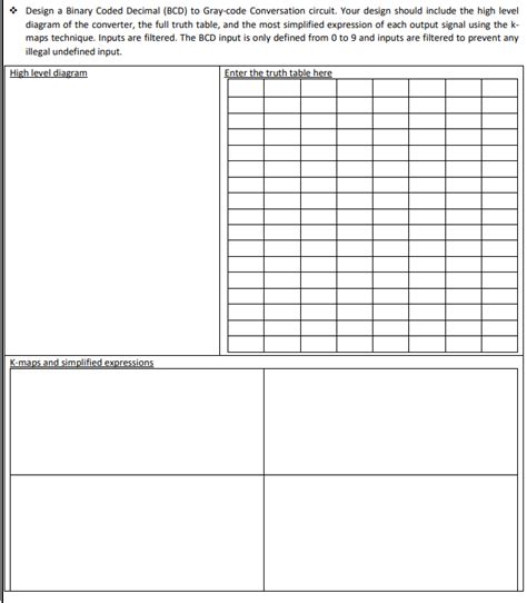 Solved Design A Binary Coded Decimal BCD To Gray Code Chegg