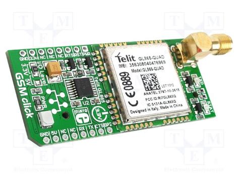 gsm click mikroe click board comp telit gl865 quad prototype