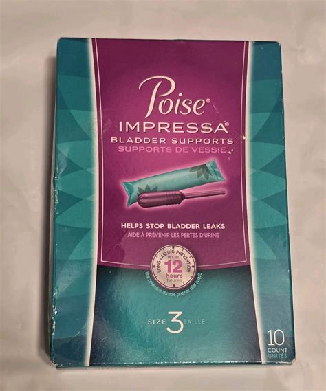Poise Impressa Size 3 Bladder Support Incontinence 10 Count New