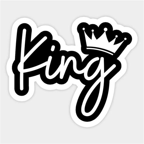 King Sticker In Cursive Writing
