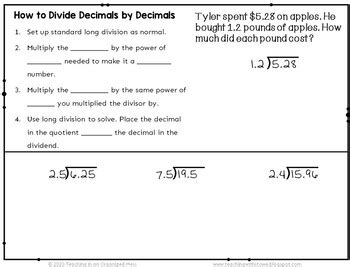 Multiply And Divide Decimals By Decimals Math Notebook Paper And Digital
