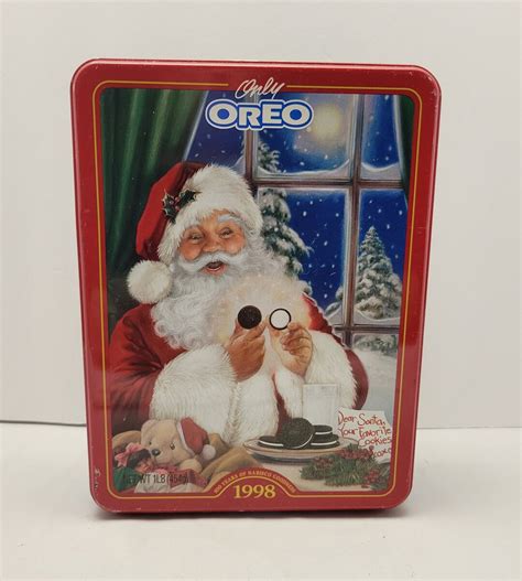 1998 Oreo Collectible Christmas Tin Santas Little Etsy