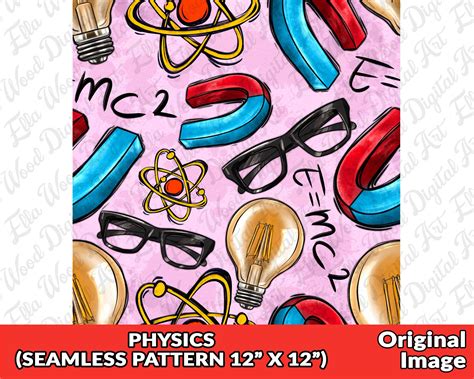 Physics Seamless Pattern Digital Paper Physics Digital Seamless