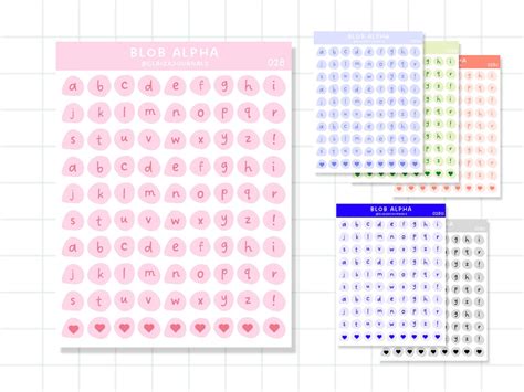 Alphabet In Blobs Sticker Sheet For Journals And Planners Fun Etsy