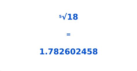 What Is The 5th Root Of 18 Information And Calculator