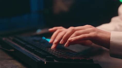 Unrecognizable Girl Woman Hands Gamer Programmer Hacker Coding Data Web