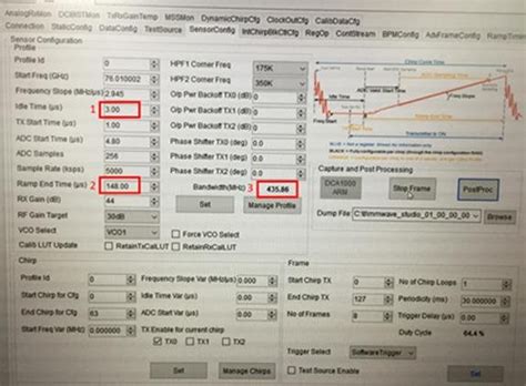 AWR Idle Time And Ramp End Time Are Different From Configuration Compared With Measurement
