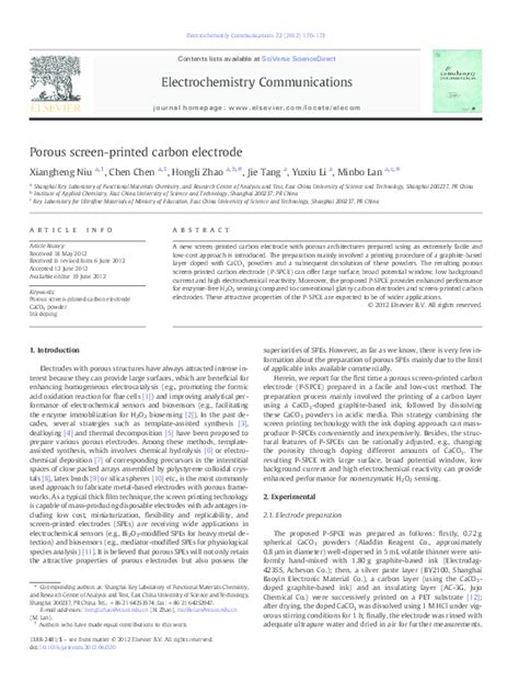 Pdf Porous Screen Printed Carbon Electrode