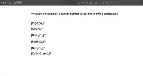 solved what are the total spin quantum number s for the