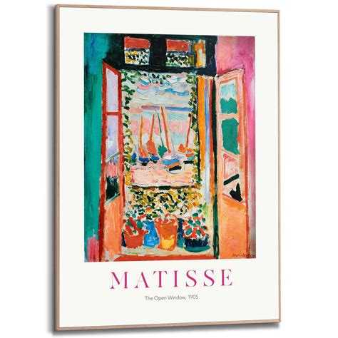 Framed In Wood Matisse Open Window 70x50 Orangewallz