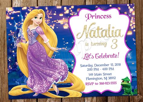 Rapunzel Invitation Tangled Invitation Rapunzel Birthday Etsy Hong Kong