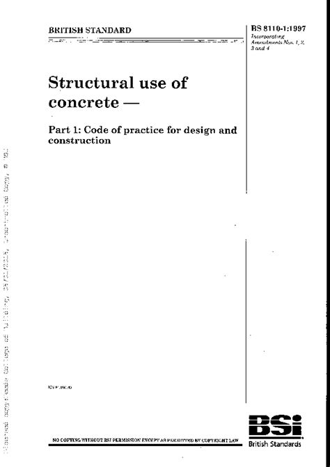 Pdf Structural Use Of Concrete Part 1 Code Of Practice For Design And Construction I