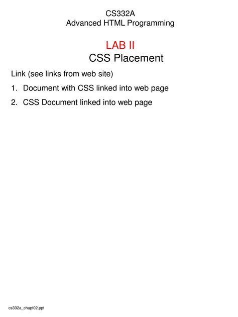 Ppt Cs332a Advanced Html Programming Powerpoint Presentation Free