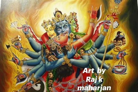 Art By Raj K Maharjan Vajrayana Buddhism Hinduism Art Shakti Goddess