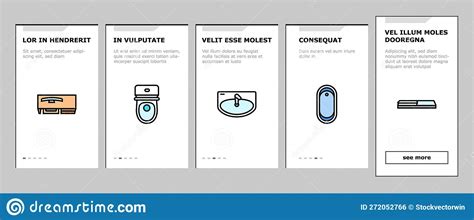 Floor Plan Interior Furniture Onboarding Icons Set Vector Stock Illustration Illustration Of