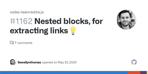 Nested Blocks For Extracting Links💡 · Issue 1162 · Codex Teameditorjs · Github