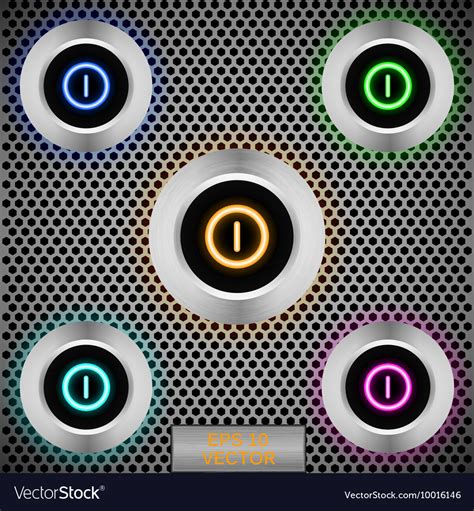Set Of Led Buttons Royalty Free Vector Image VectorStock