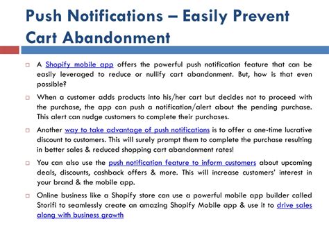 Ppt Tips To Reduce Shopping Cart Abandonment With A Shopify Mobile