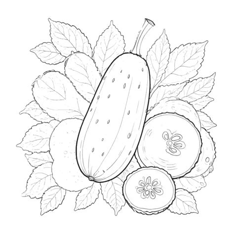 Cucumber Coloring Page Lulu Pages