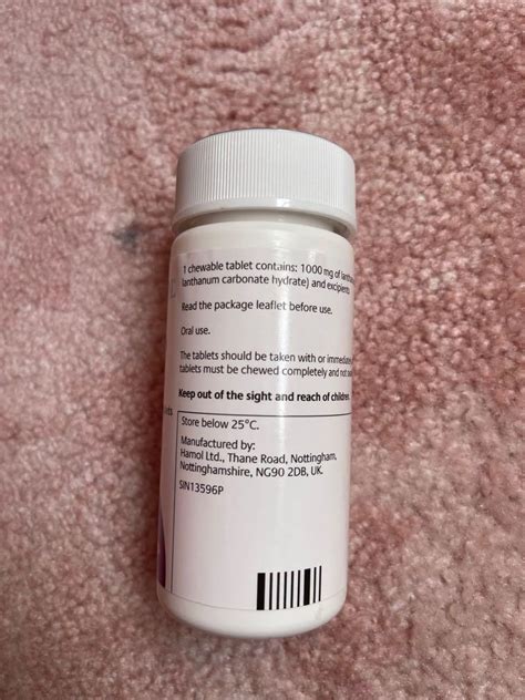 Fosrenol 1000mg Chewable Tablets Lanthanum Health And Nutrition