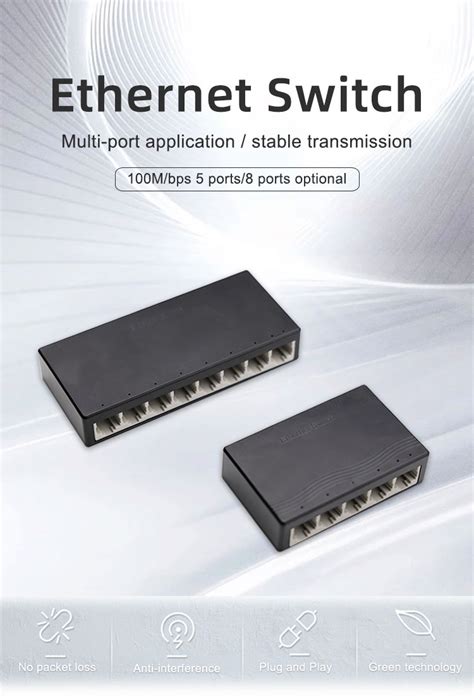 5 Ports 8 Ports 100mbps Rj45 Fast Network Switch Ethernet Smart Switcher Hub With Eu Us Adapter