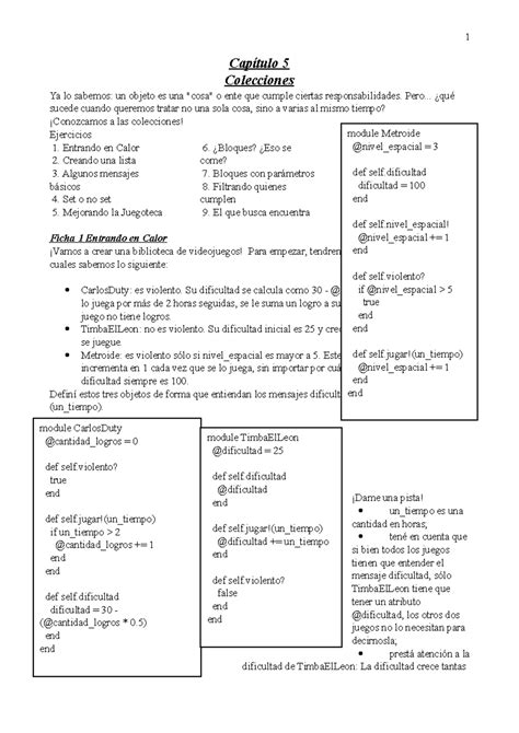 Ruby Capitulo 5 Repaso General Capítulo 5 Colecciones Ya Lo Sabemos Un Objeto Es Una