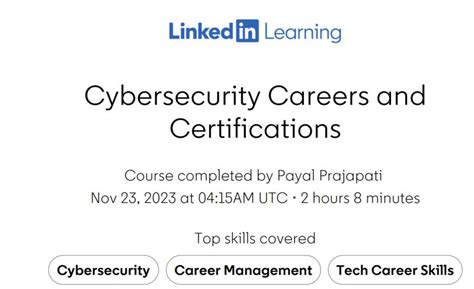 Completed Cybersecurity Careers And Certifications By Marc Menninger Payal Prajapati Posted