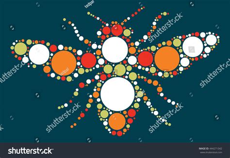 Bee Shape Vector Design By Color Stock Vector Royalty Free 444271342