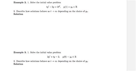 solved example 2 1 solve the initial value problem 2