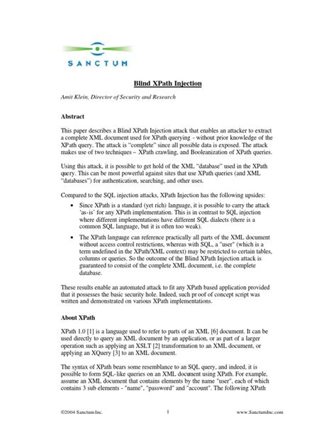 Blind Xpath Injection 20040518 Pdf X Path Xslt