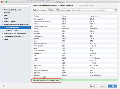 Автотесты python selenium Как обновить allure pytest selenium и др