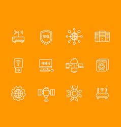 Network Topology Lan Objects Icon Design Router Vector Image
