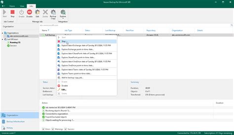 Stopping Backup Job Veeam Backup For Microsoft 365 Guide