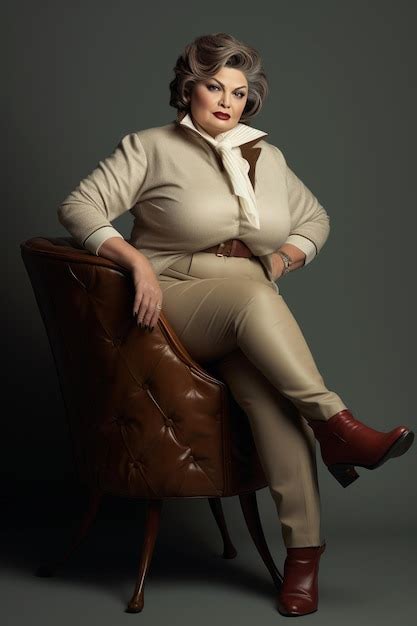 Premium Photo Patent Leather Fashion Mature Plus Size Old Mature