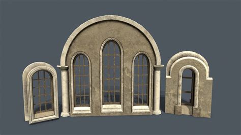 Medieval Window Set 3d Model Turbosquid 2302949