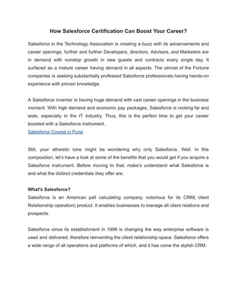 Ppt How Salesforce Certification Can Boost Your Career Powerpoint Presentation Id 12171323