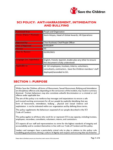 Anti Harassment Intimidation And Bullying Policy En Pdf Sexual