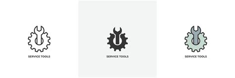 Service Tools Icon Line Solid And Filled Outline Colorful Version Outline And Filled Vector